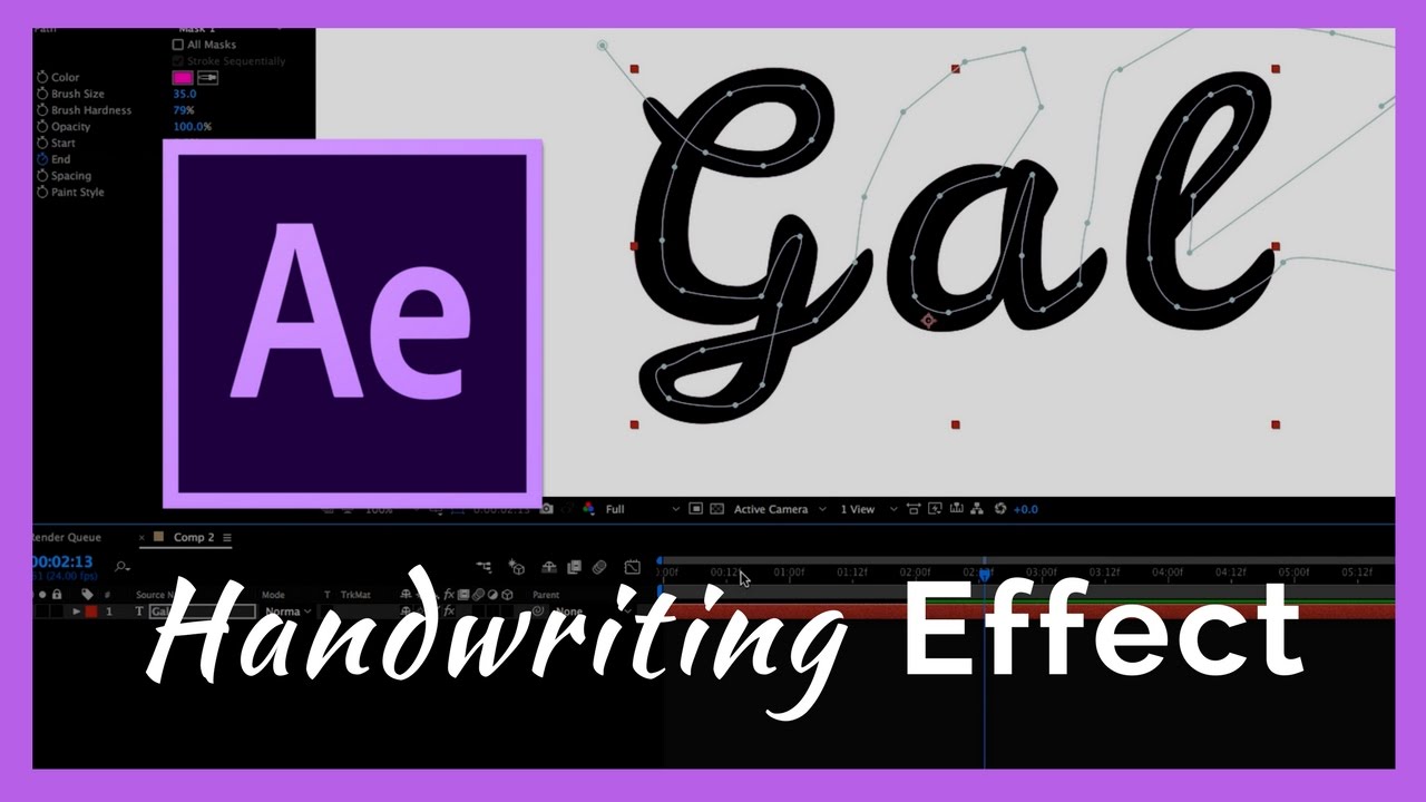 The Handwriting Effect In After Effects Cc Youtube