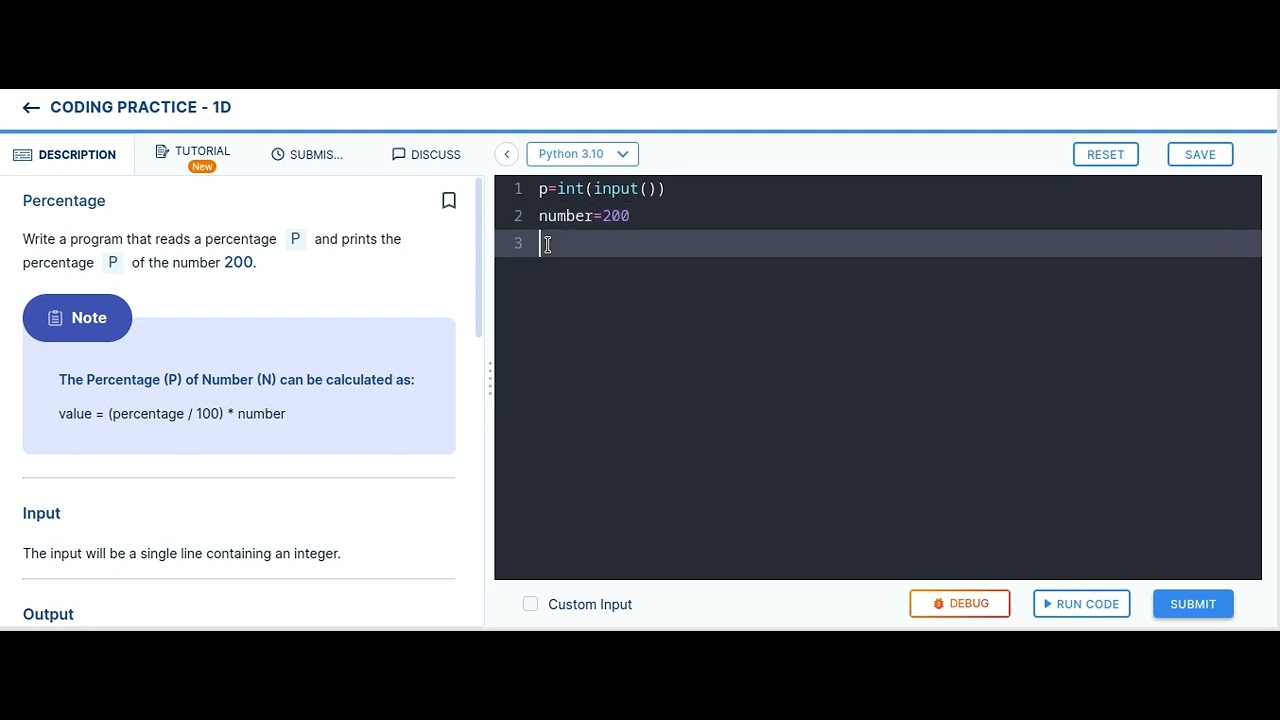 Percentage Coding Practice 1d Youtube