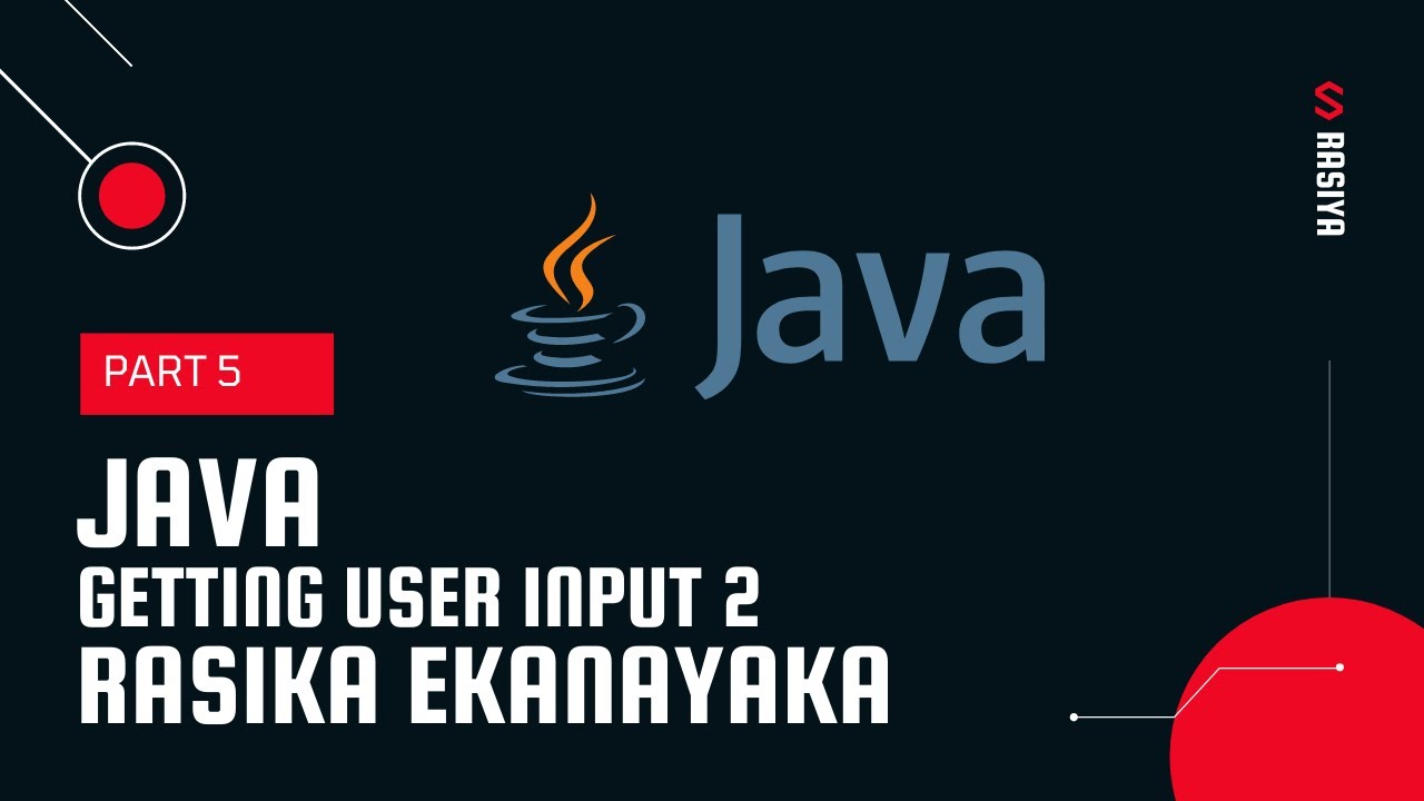 Java Sinhala 05 Getting User Input 2 Rasika Ekanayaka Youtube