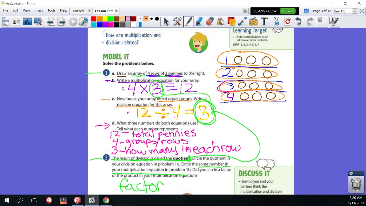 Ready Math Lesson 11 Session 1 Youtube