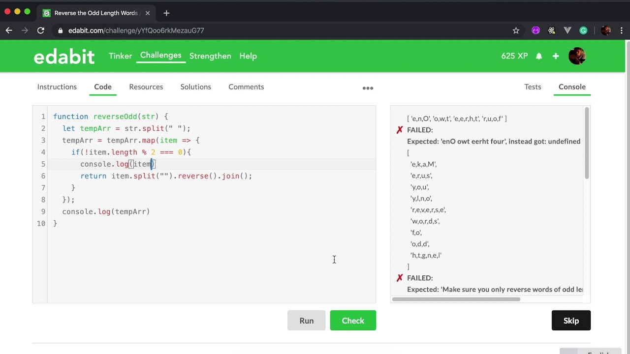 Javascript Algorithm Exercise With Edabit Youtube