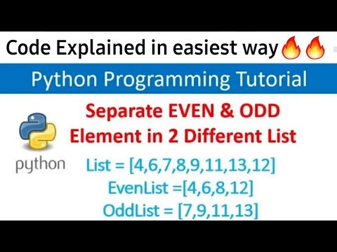 Python Program For Odd And Even Numbers In List Create 2 Lists