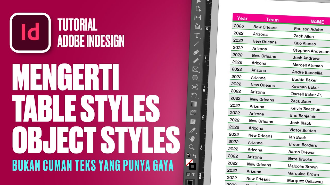 19 Membuat Table Style Dan Object Styles Adobe Indesign Pemula Youtube