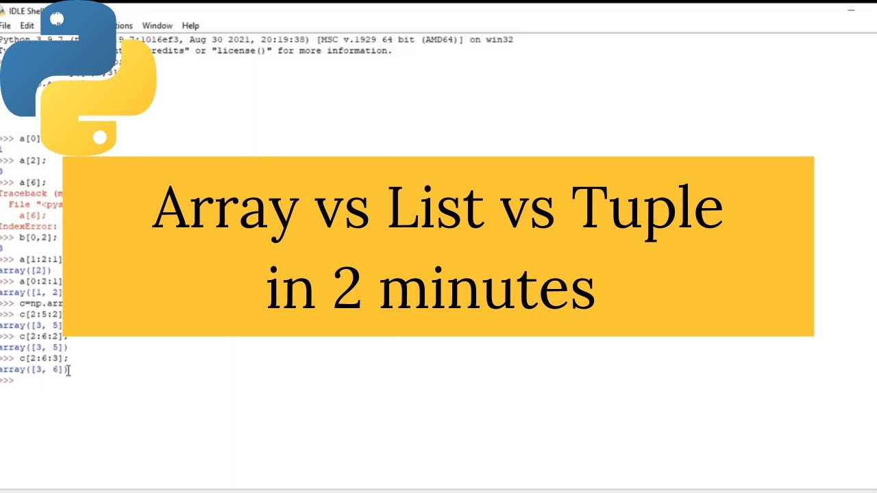 Difference Between Array List And Tuple In Python Python Interview