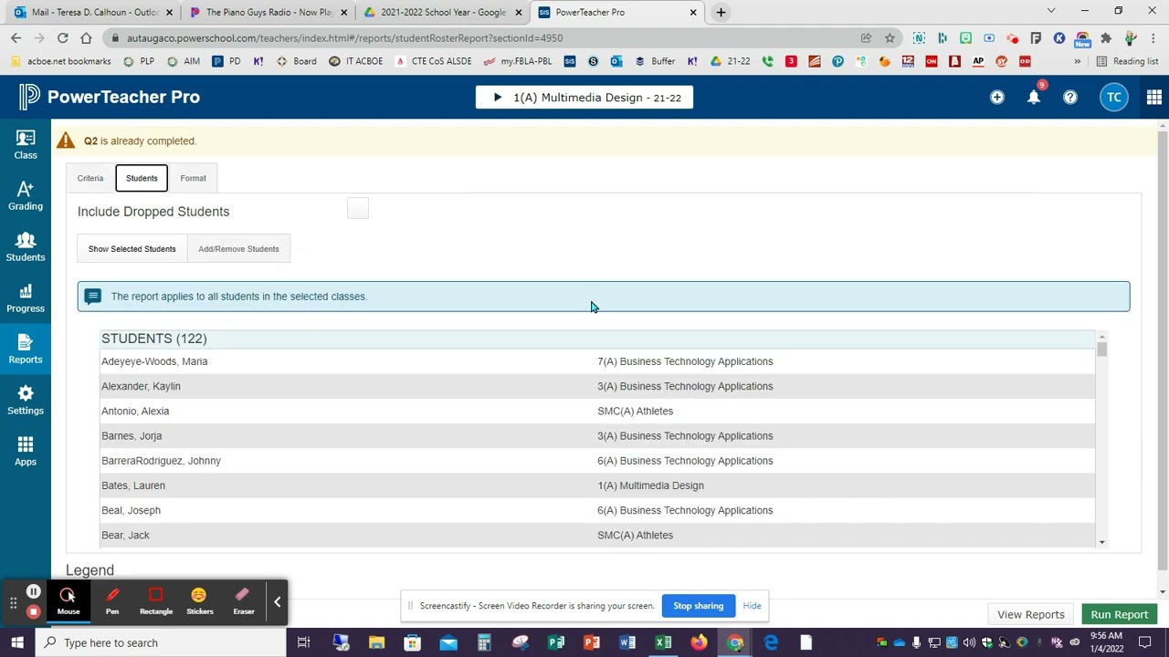 Powerschool Print Rosters Youtube