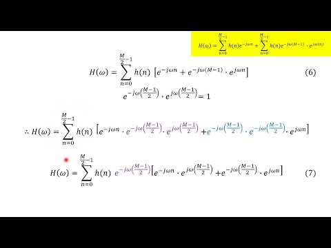 Dsp Module 3 6 Symmetric Fir Filter Youtube