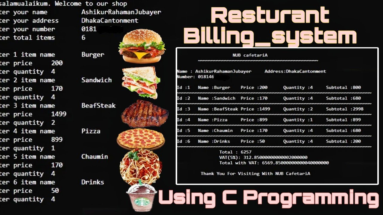 Resturant Billing System Project In C Programming C Language