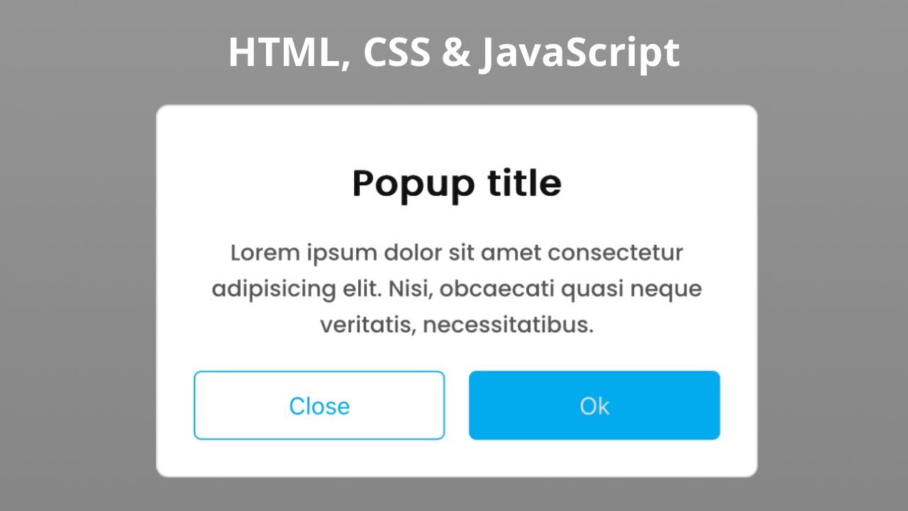 Create Responsive Popup Box Using Html Css Javascript Dialog Html