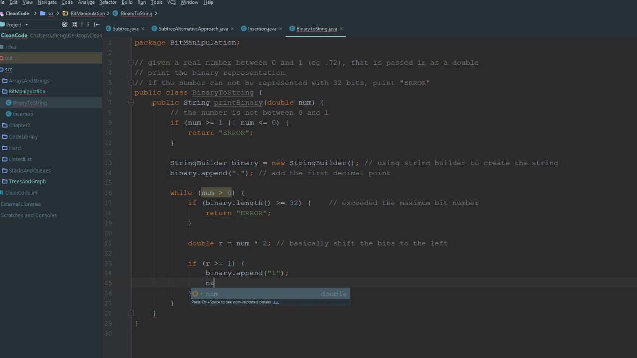 Java Technical Interview Convert Double To Binary String Youtube