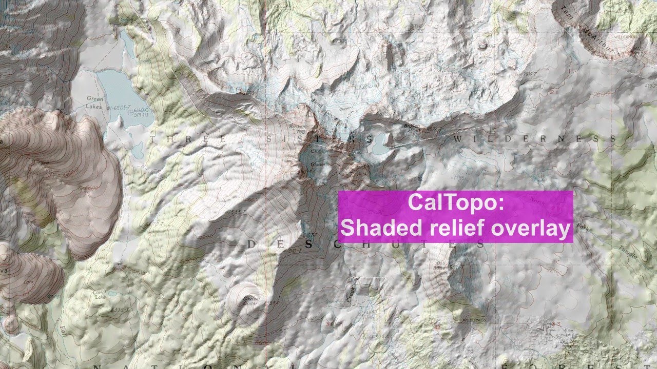 Caltopo Shaded Relief Example Youtube