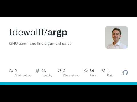 Github Tdewolff Argp Gnu Command Line Argument Parser Youtube