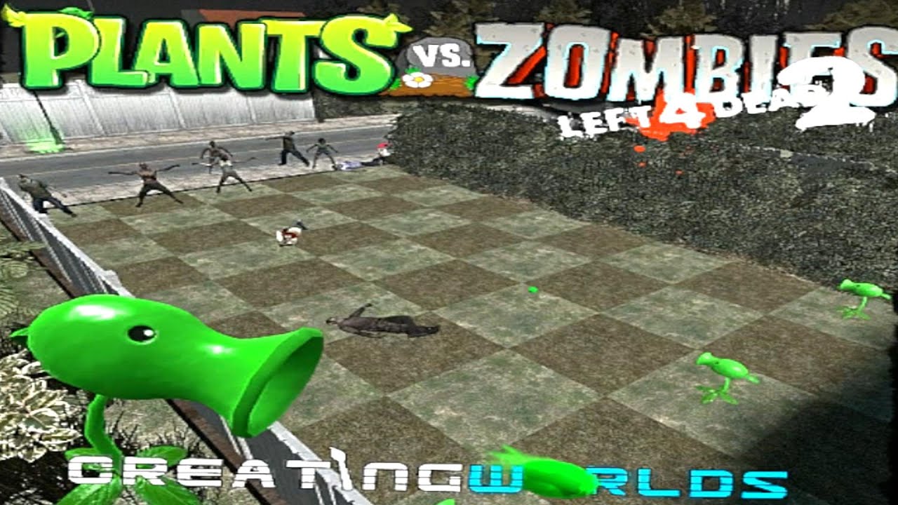 Left 4 Dead 2 Plants Vs Zombies Mod Custom Map Gameplay Walkthrough