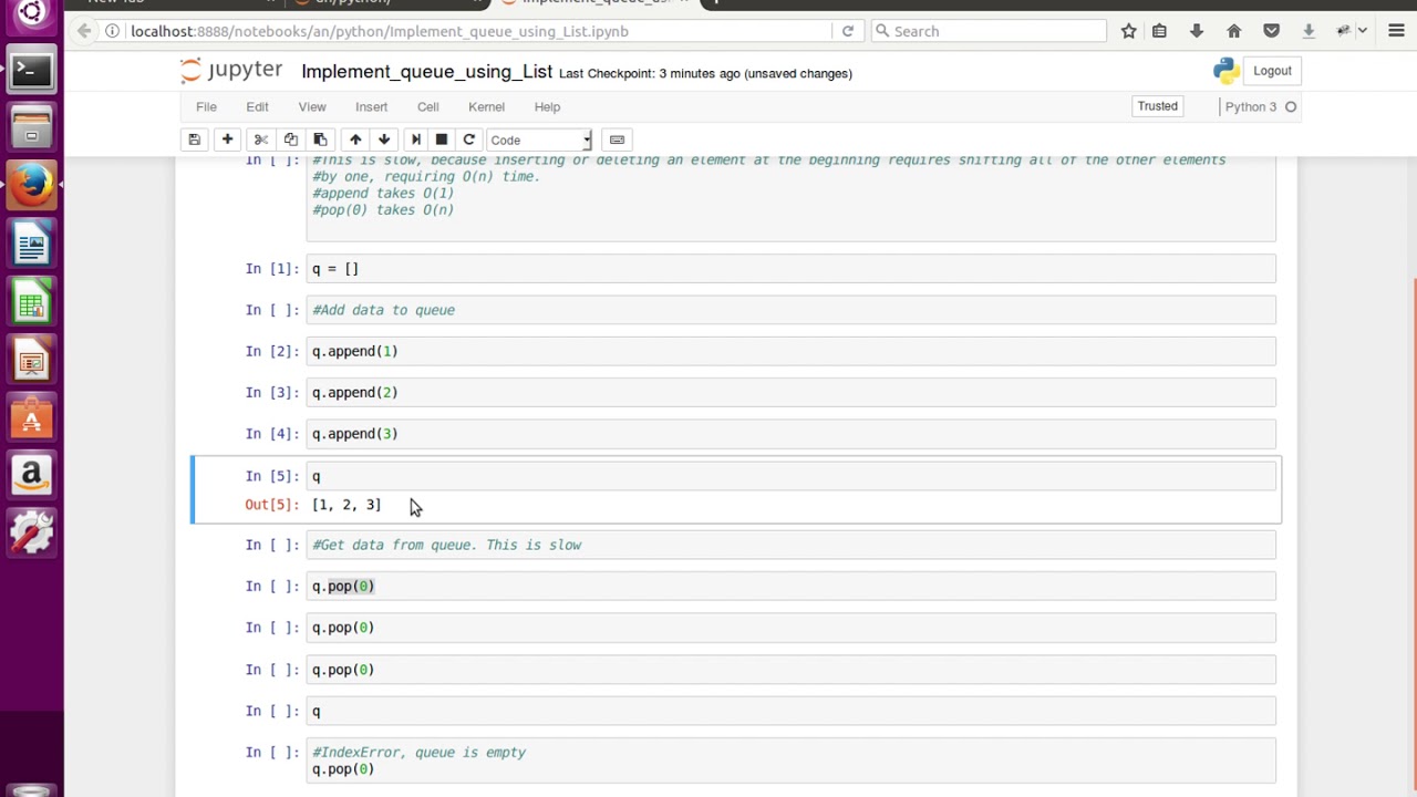 Implement Queue In Python Using List Youtube