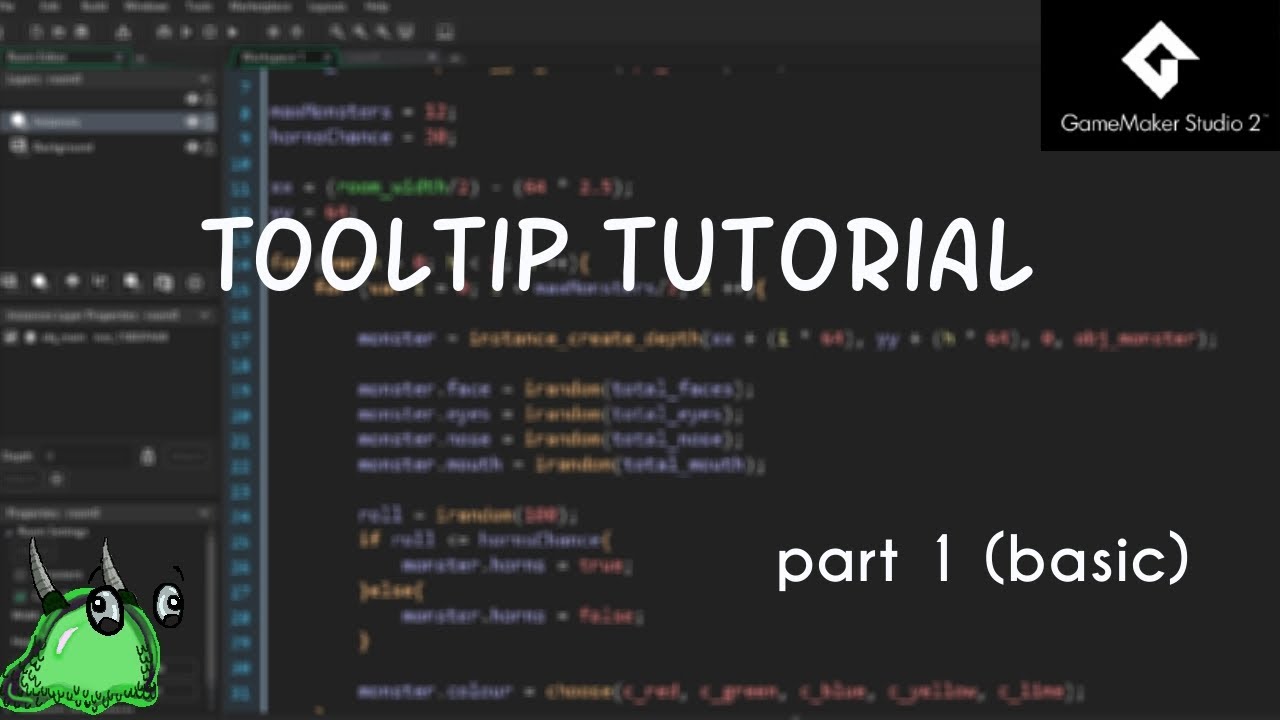 Gamemaker Studio 2 Tooltip Tutorial Basic Youtube