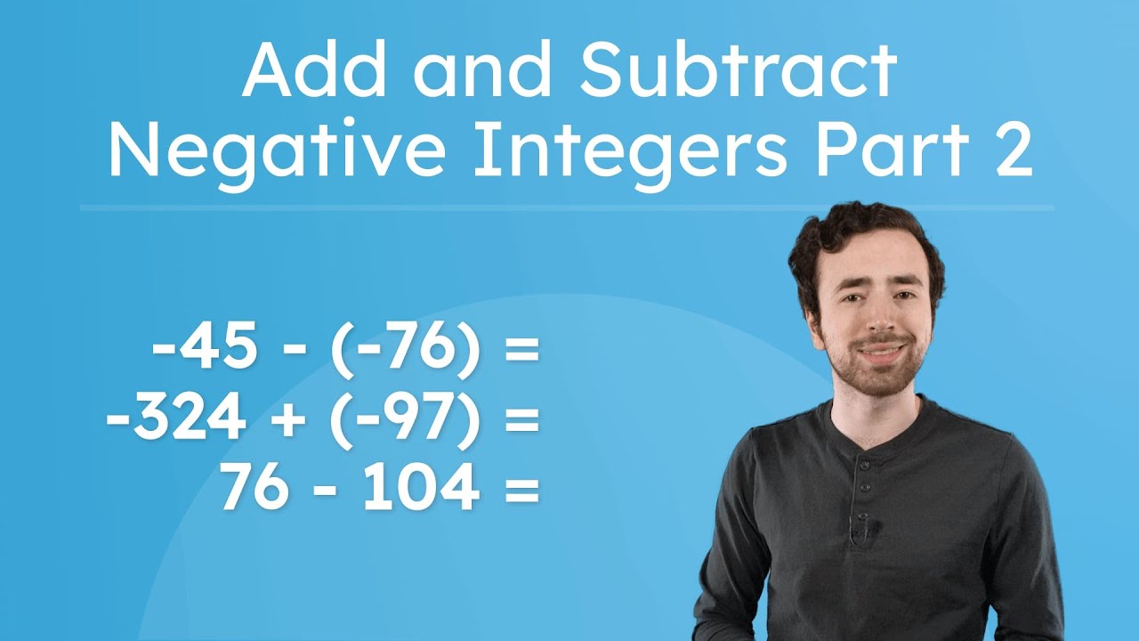 Add And Subtract Negative Integers Part 2 Prealgebra 1 For Kids And