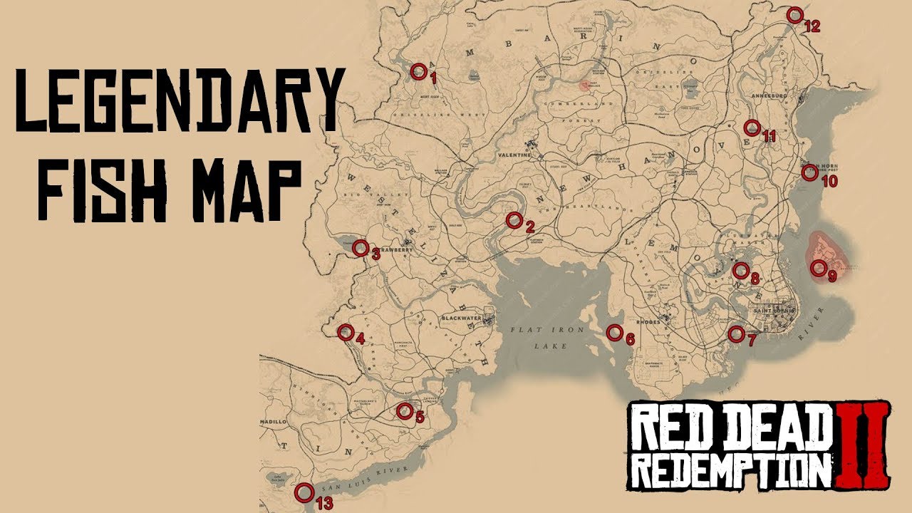 Red Dead Redemption 2 Legendary Fish Map Made Easy Plus Locations