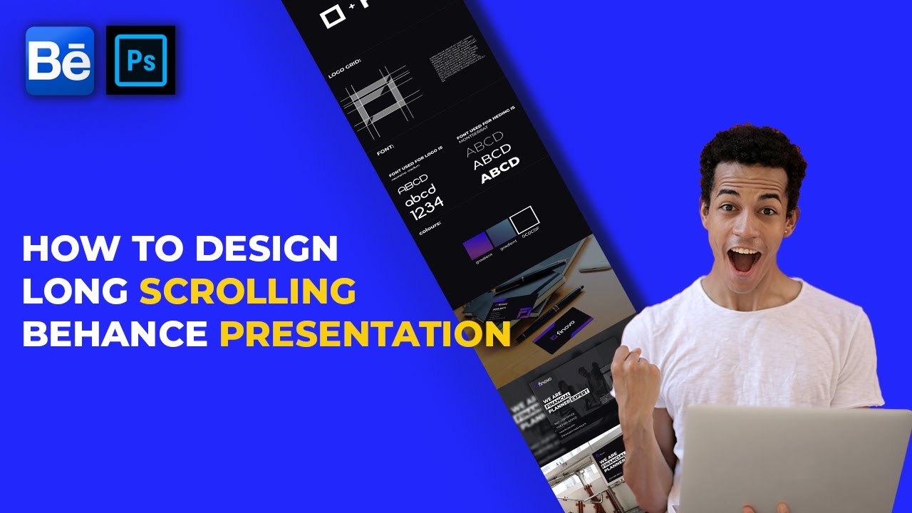 How To Design Long Scrolling Behance Presentation Photoshop