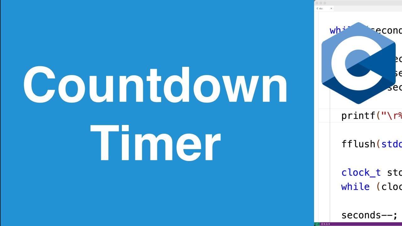 Countdown Timer C Programming Example Youtube