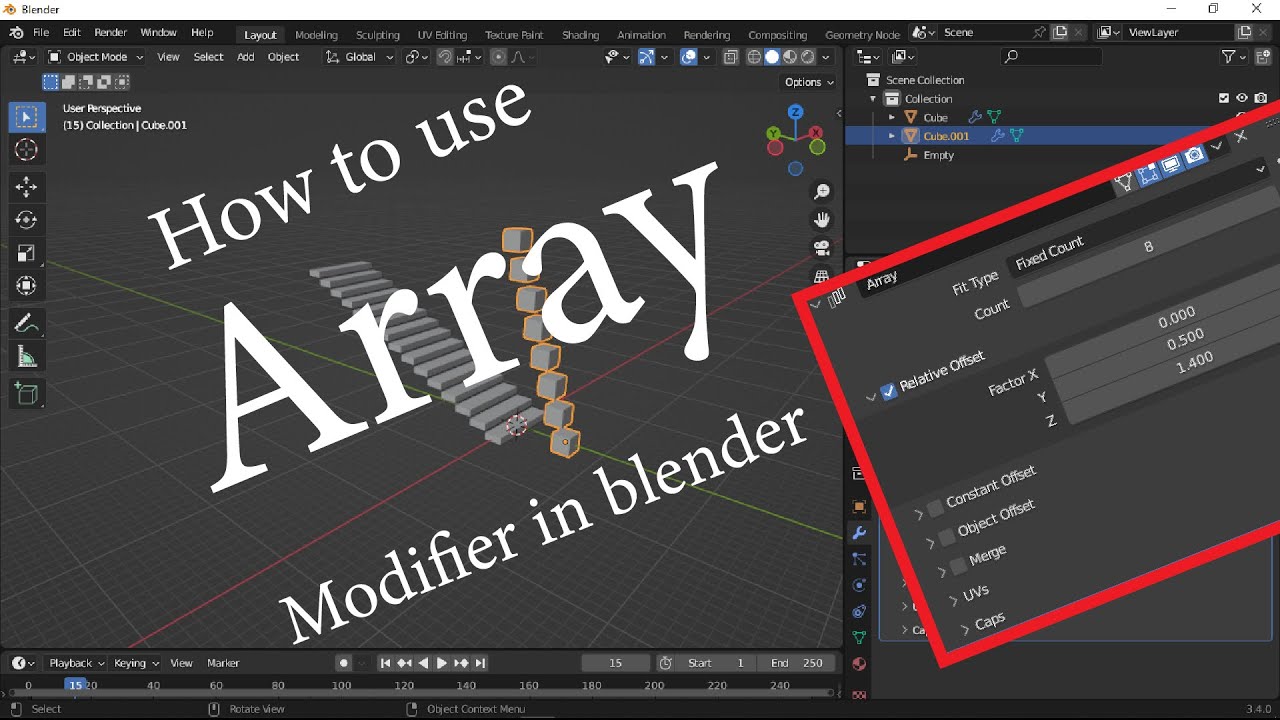 How To Use Array Modifier In Blender Blender Foundation Youtube