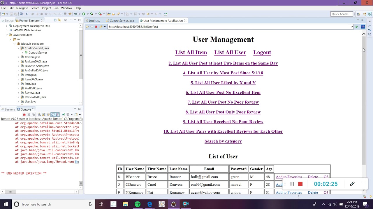 Project Demo Youtube