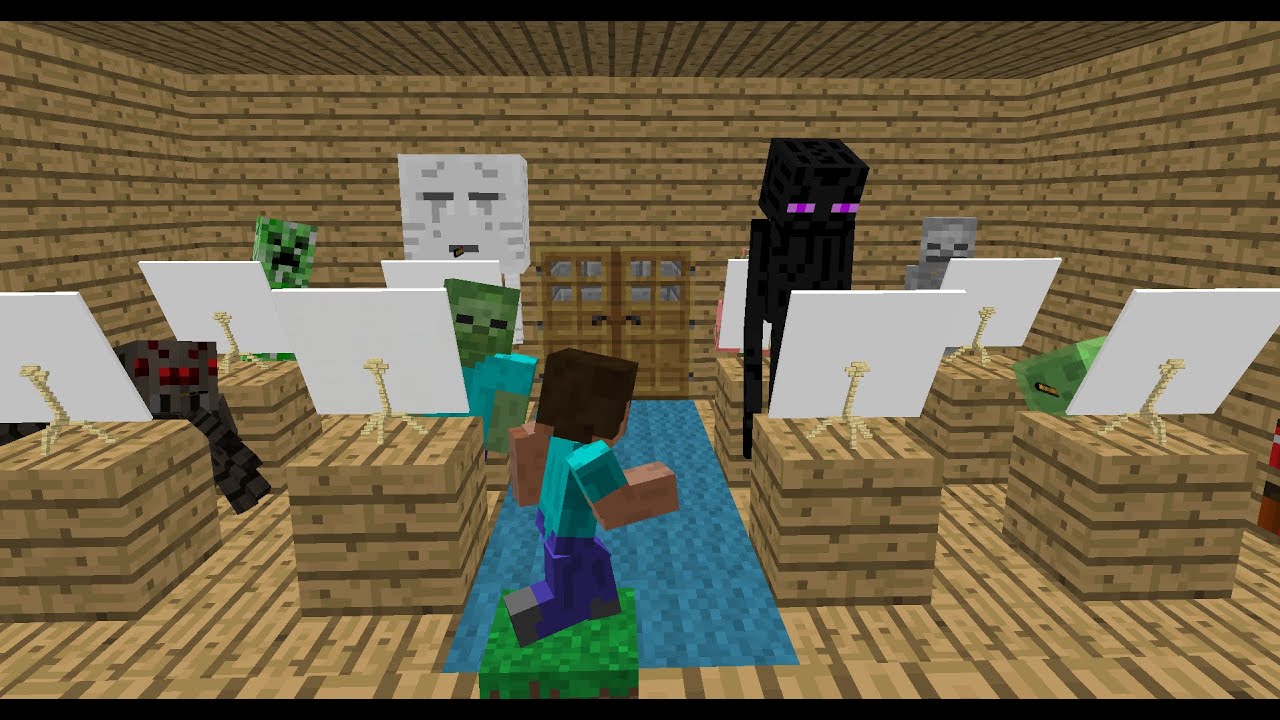 Monster School Drawing Minecraft Animation Youtube