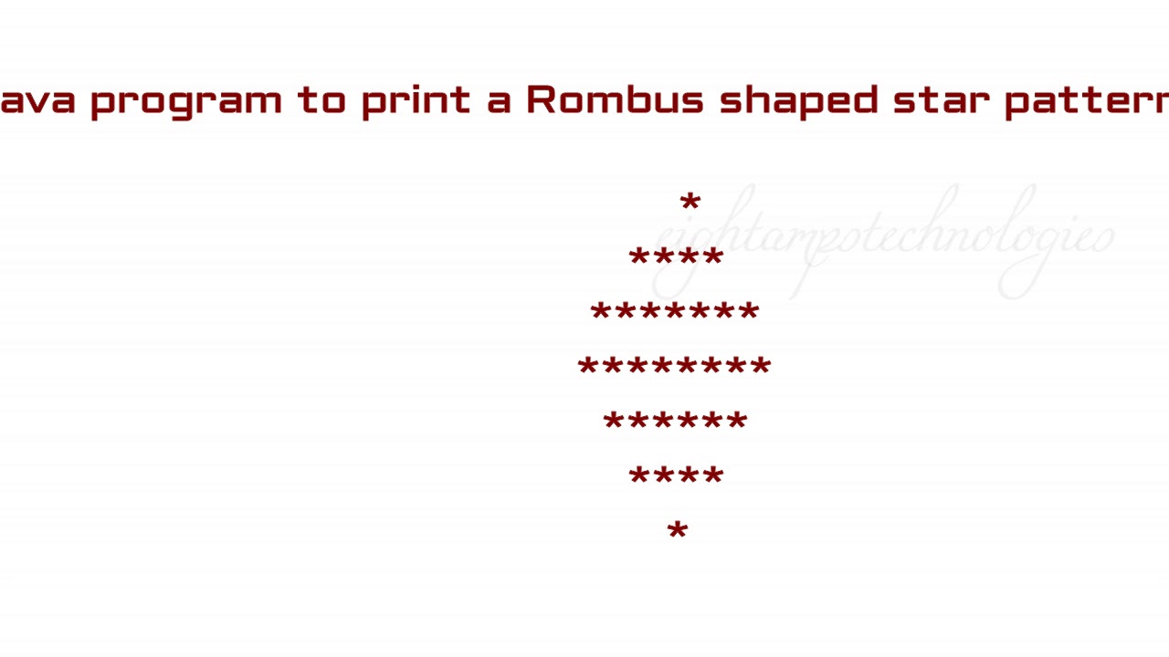 Java Program To Print Rhombus Shaped Star Pattern Youtube