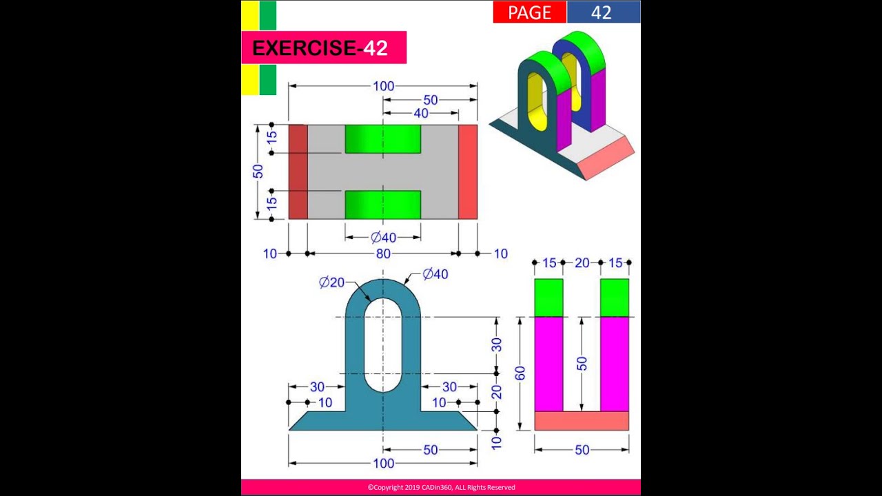 Tugas Video Solidwork Exersice 42 Youtube