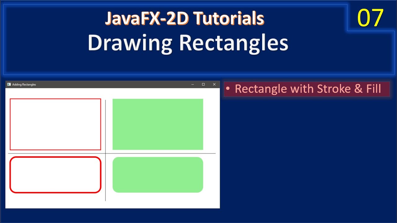 Drawing Rectangle Rect With Line Stroke Java Fx 2d Tutorials 007