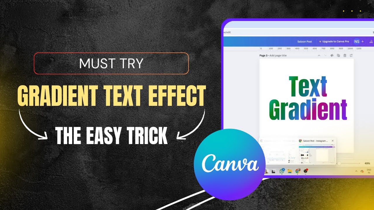 How To Create Gradient Text In Canva Easy Trick Canva Typography