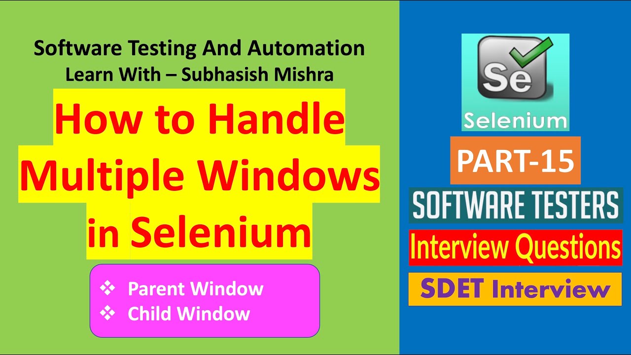 15 Howto Handle Multiple Windows In Selenium Youtube
