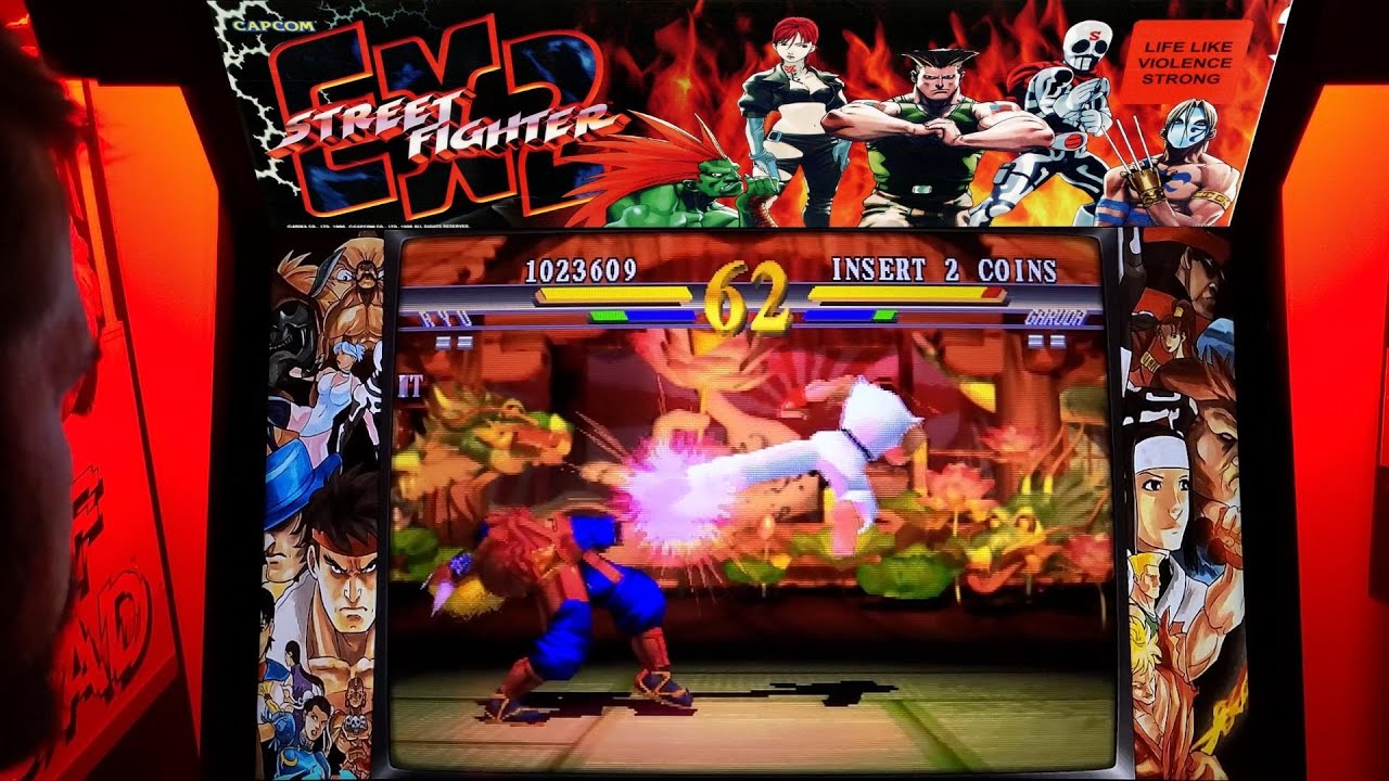 Street Fighter Ex2 Arcade Cabinet Mame Playthrough W Marquee Youtube