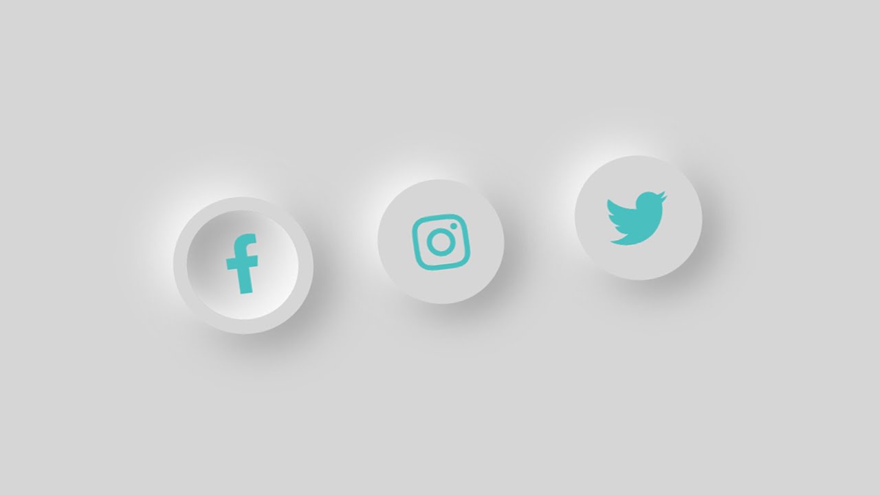 Social Media Share Button Neumorphism Design With Html And Css Youtube