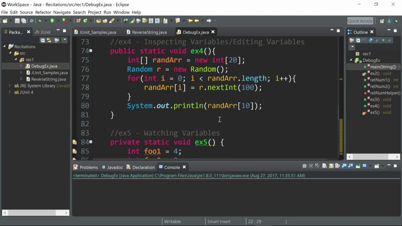 How To Use The Debugger In Eclipse Youtube