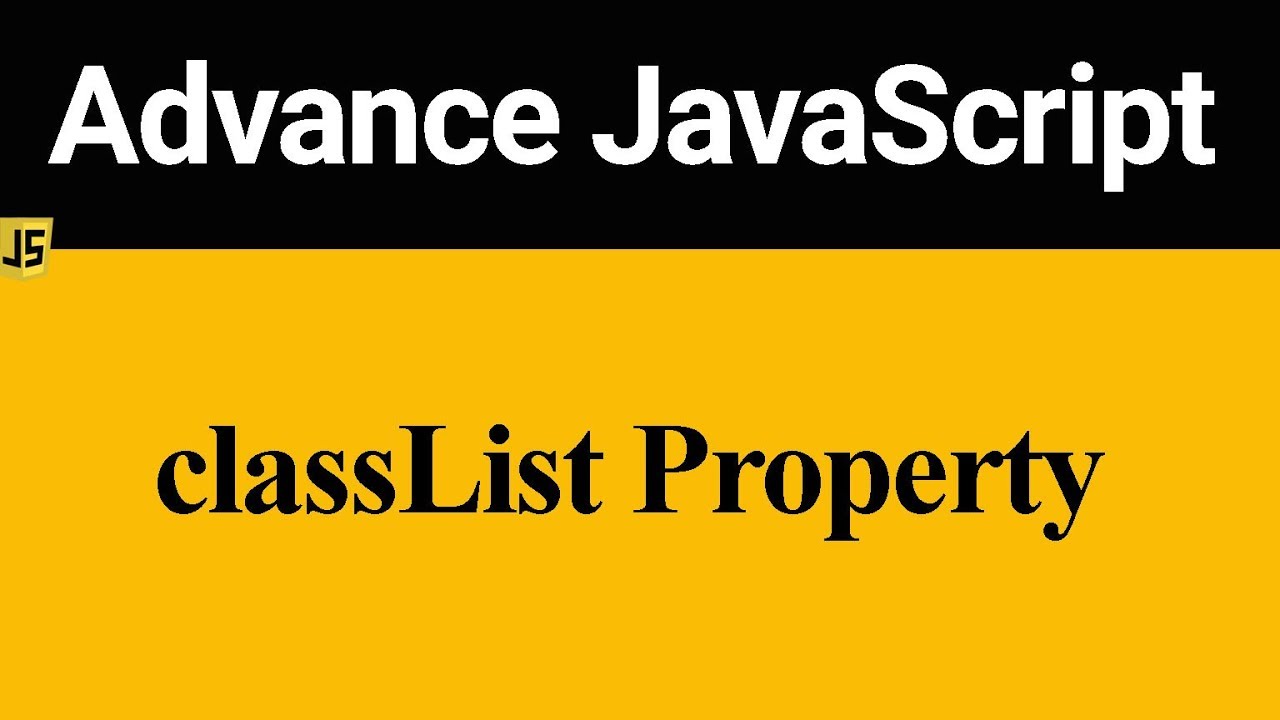 Classlist Property In Javascript Hindi Youtube