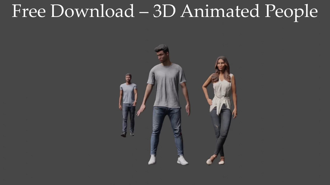Free 3d Animated People From Renderpeople Imported In Blender 2 83 Beta