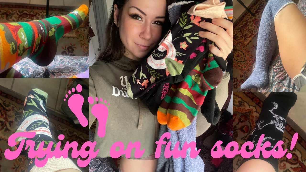 Asmr Shein Sock Try On Haul Cute Fun Crew Socks Thigh High Socks