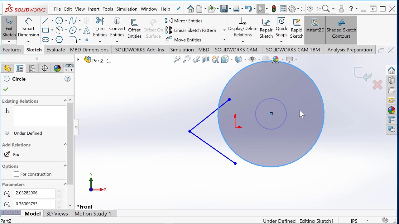 Solidworks Basics Creating Editing Sketch With Audio Youtube