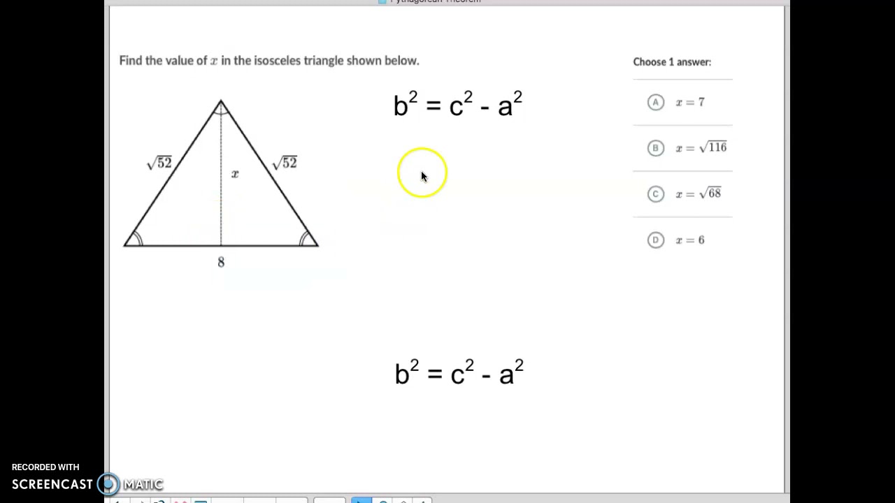 Pythagorean Theorem Isosceles Triangle