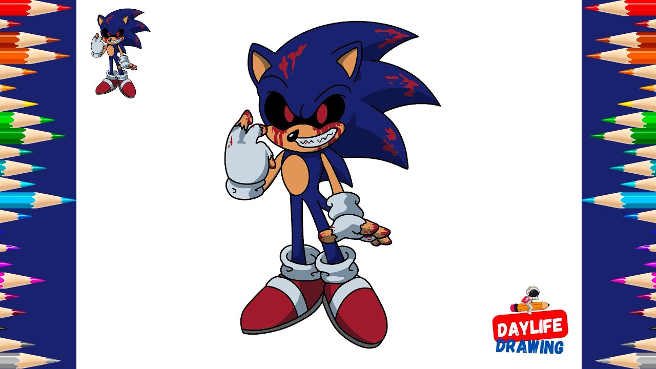 How To Draw Sonic Exe Step By Step Sonic Drawing Tutorial Youtube