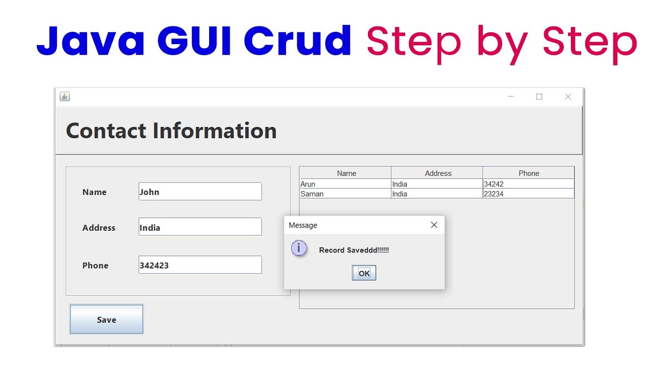 Java Gui Crud Tutorial Step By Step Guide For Beginners Youtube