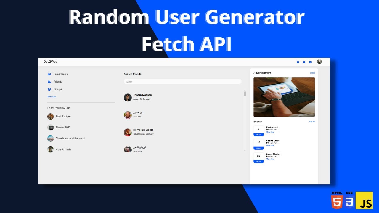 How To Use A Random User Generator Fetch Api Part 2 2 Javascript