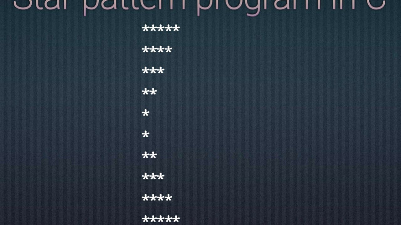 Star Pattern Program In C C Patterns Star Patterns Youtube