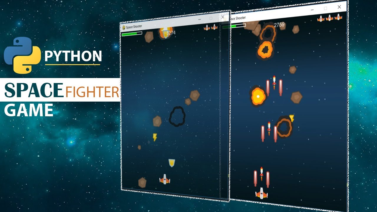 Python Space Fighting Game Using Pygame Python Projects Youtube
