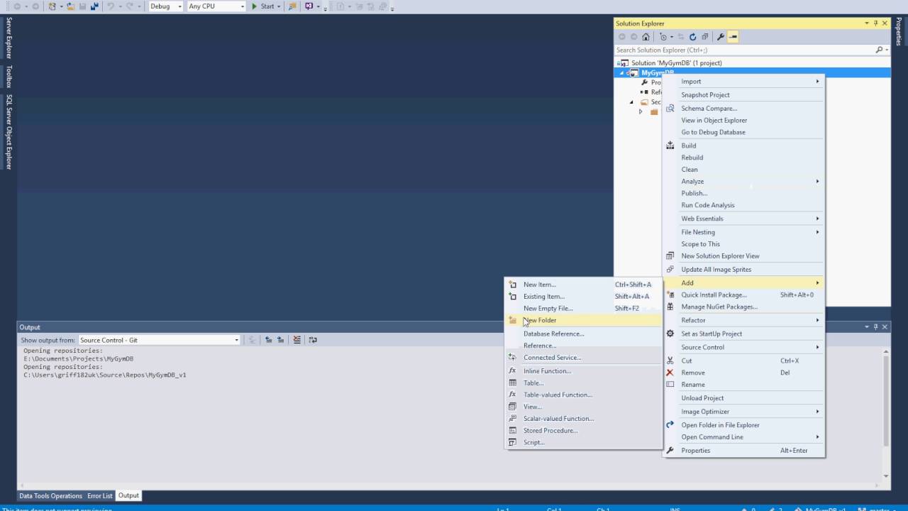 Ssdt Sql Server Data Tools Add A Table Youtube