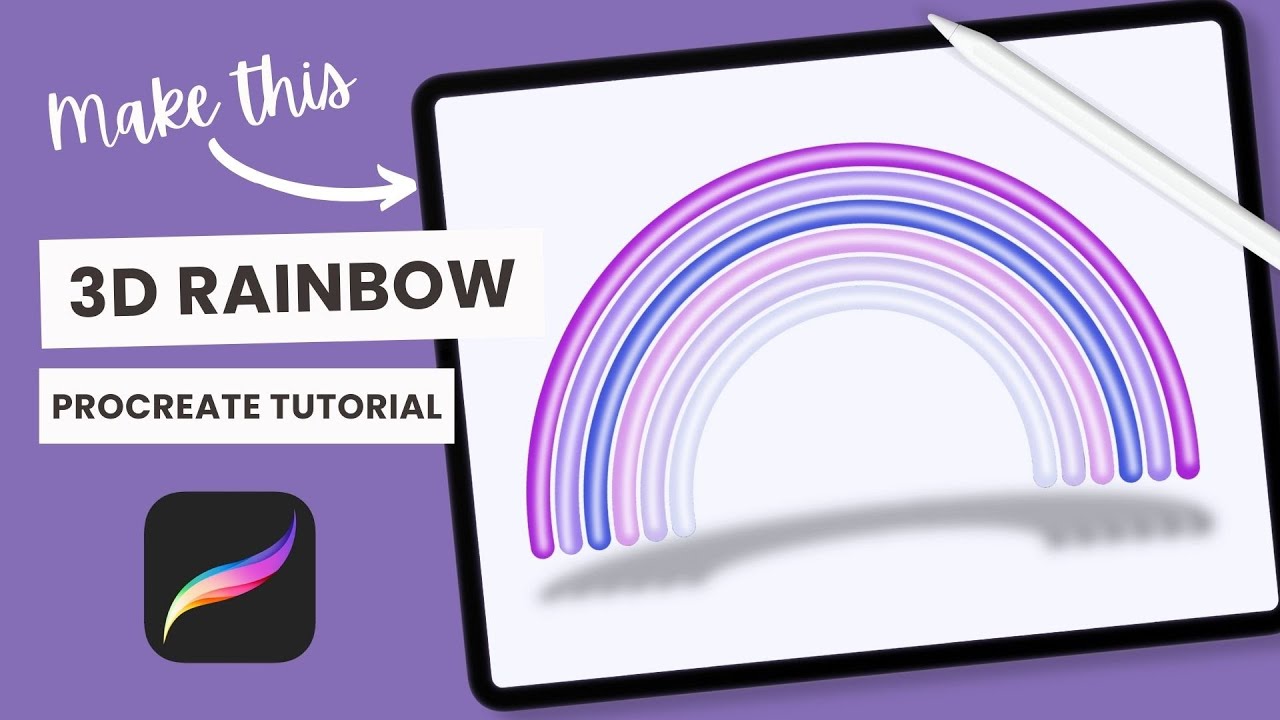 3d Rainbow Procreate Tutorial Easy Digital Art For Beginners Youtube