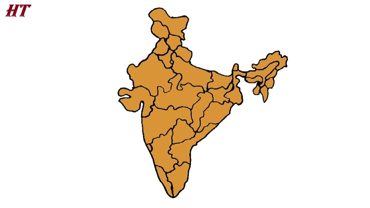 How To Draw India Map Easy Youtube