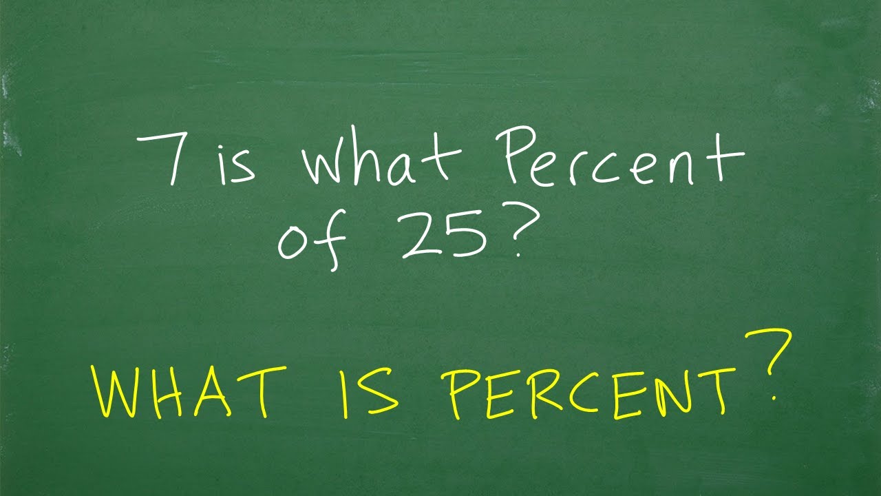 7 Is What Percent Of 25 Basic Math Question What Is Percent