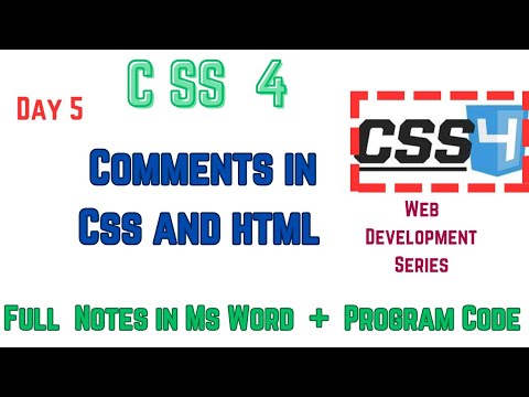 Css4 Tutorial Comments In Css Comments In Html Css Hml