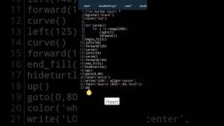 Heart In Python Python Turtle Python Coding Status Shorts Programming Turtle Python Creativewiz ...