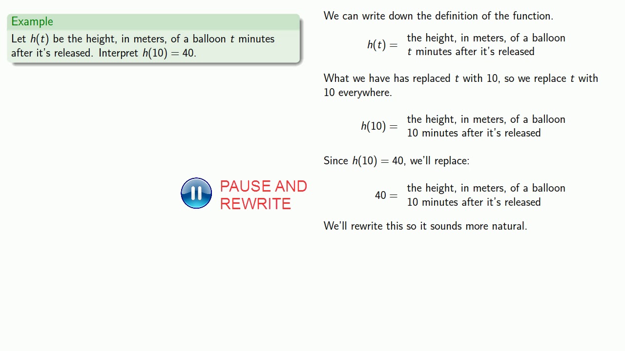 Function Notation Youtube